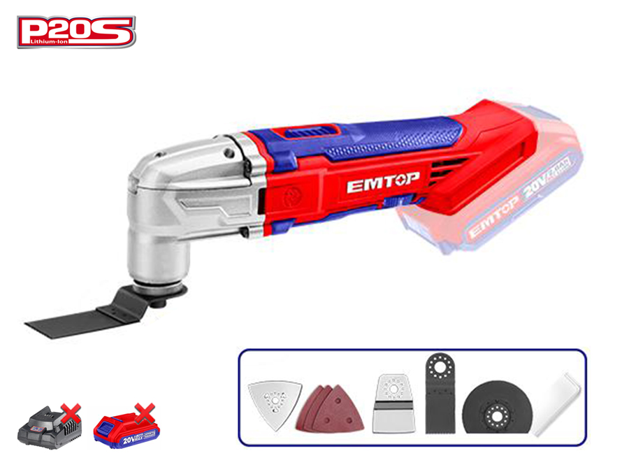 EMTOP MULTITOOL BATERIA 20V - P20S - (8 ACESSÓRIOS - BATERIA E ...